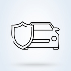 Car insurance sign icon or logo with care Vector Image