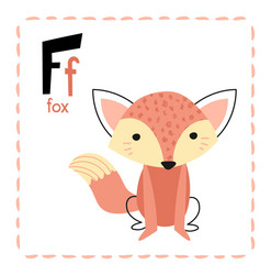 Funny zoo animals kids alphabet hand drawn ink Vector Image