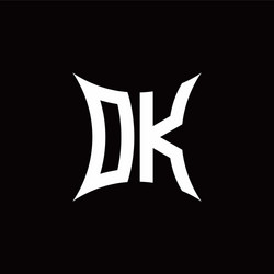 Dk monogram logo with diamond shape and ring Vector Image