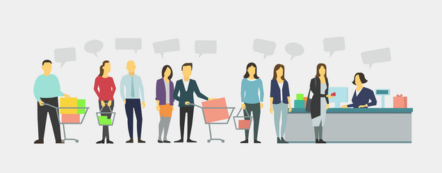 Angry queue in store dissatisfied customers line Vector Image