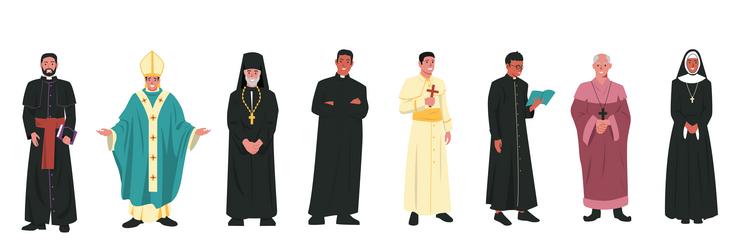 Religion characters different religious church Vector Image