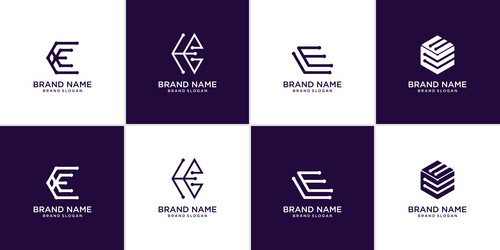 Letter e logo collection with creative concept Vector Image