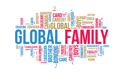 Global family world cloud background relationship Vector Image