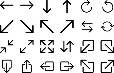 Log in sign arrow icons Royalty Free Vector Image