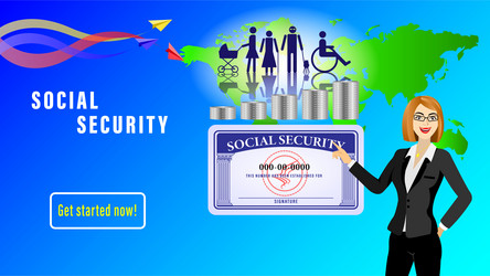 Social security banner Royalty Free Vector Image