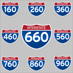 U.S. Interstate Signs Royalty Free Vector Image