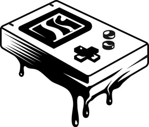 Monochrome retro arcade game machine concept Vector Image