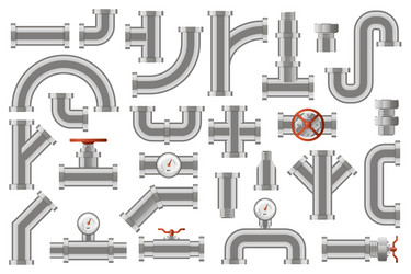 Cross pipe icon outline water pipeline Royalty Free Vector