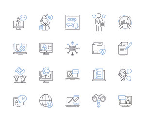 Wirking and career outline icons collection work Vector Image
