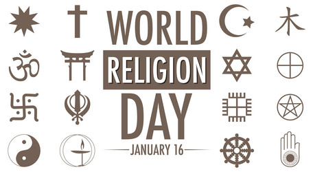 World religion day banner design Royalty Free Vector Image