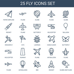 Fly icons Royalty Free Vector Image - VectorStock