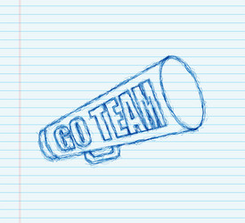 Go team triangle banner team in cartoon style Vector Image