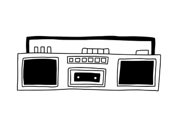 Retro tape recorder coloring page Royalty Free Vector Image