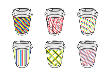 Hot drinks take away concept Royalty Free Vector Image