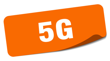 5g banner template ribbon label sign Royalty Free Vector