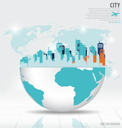City with modern design globe Royalty Free Vector Image