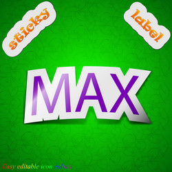 Maximum icon sign symbol chic colored sticky label