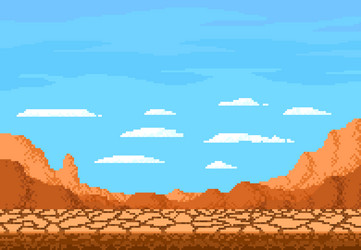 Pixel desert landscape 8 bit game level background