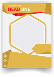 Poster white hexagon template design image Vector Image