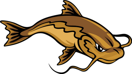 Cute Cartoon Catfish Illustration Royalty Free Vector Image