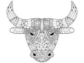 Bull Adult Coloring Vector Images (over 270)