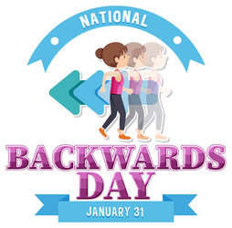 National backward day banner design Royalty Free Vector