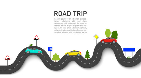 Highway roadmap with pins car road direction gps Vector Image