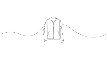 Varsity jacket one continuous line drawing Vector Image