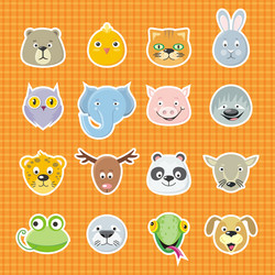 Face animal sticker for printing Royalty Free Vector Image