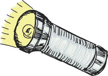 Electric flashlight sketch scratch board Vector Image