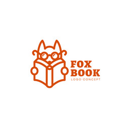 Fox book logo Royalty Free Vector Image - VectorStock