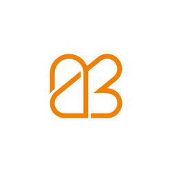 Letter ab arrow triangle geometric line logo Vector Image