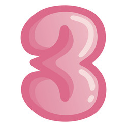 Number 0 zero pink bold alphabet icon Royalty Free Vector