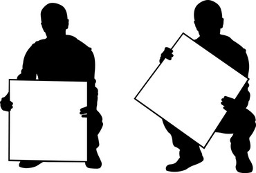 People holding panels in a crouch position Vector Image