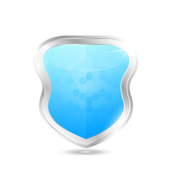 Protection shield frame aluminum shiny silver Vector Image
