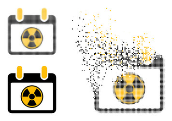 Decomposed pixelated and original atom icon Vector Image
