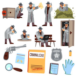 Digital spy detective in computer phishing Vector Image