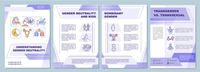 Gender diversity brochure template Royalty Free Vector Image