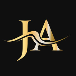 Ja logo design premium letter Royalty Free Vector Image