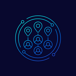 Staff rotation line icon Royalty Free Vector Image