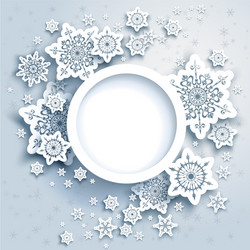 Winter snowflakes frame Royalty Free Vector Image