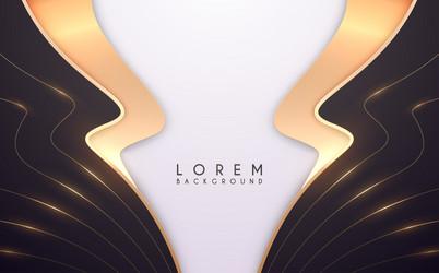 Abstract black white and gold shapes background Vector Image