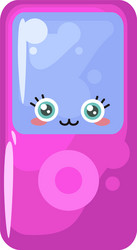 Pink mp3 player icon on white background Vector Image