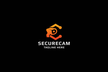 Secure eye and camera - logo pro template Vector Image