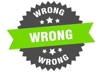 Wrong sticker wrong label Royalty Free Vector Image