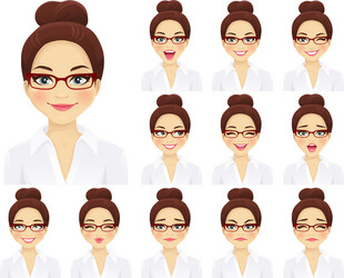 Woman expressions set Royalty Free Vector Image