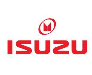 Isuzu logo brand symbol with name white design Vector Image