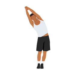 Man doing standing side bend stretch exercise Vector Image