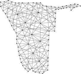 Namibia map of black contour curves Royalty Free Vector