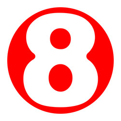 Number 8 sign design template element orange icon Vector Image